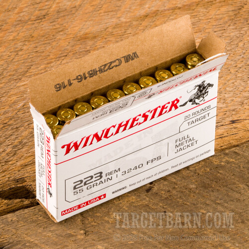 Winchester 223 Remington 55 Grain FMJ - 20 Rounds