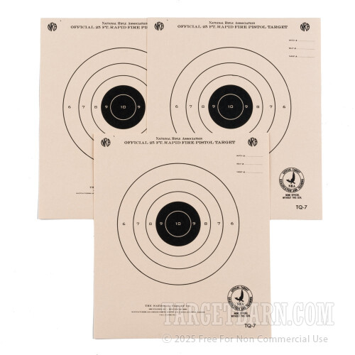 TQ-7 Competition Pistol Targets for Sale - Target Barn