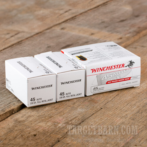 Winchester Range Pack 45 ACP 230 Grain FMJ - 200 Rounds