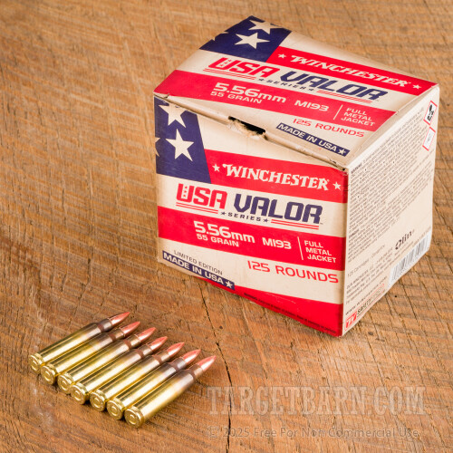 Winchester 5.56x45 55 Grain FMJ M193 - 125 Rounds