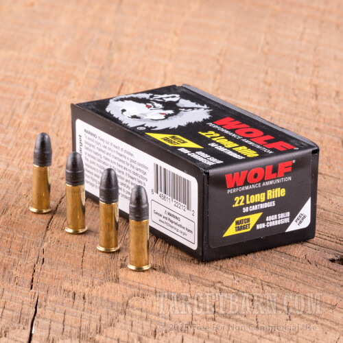 Wolf Match Target 22 LR 40 Grain LRN - (50 Rounds)