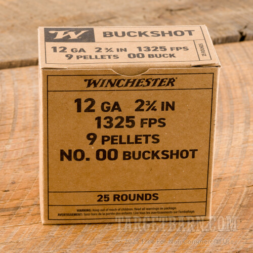 Winchester 12 Gauge 2-3/4" 9P 00 Buckshot - 250 Rounds