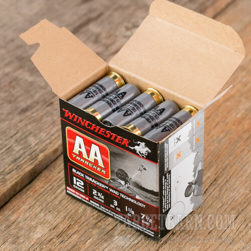 Winchester AA Tracker Black 12 Gauge 2-3/4" 1-1/8 oz #7.5 Shot - (25 ...