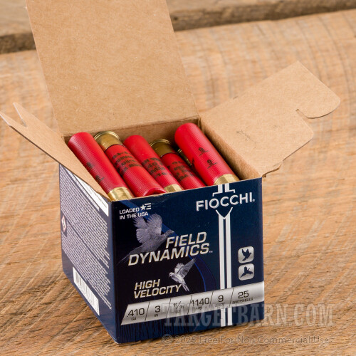 Fiocchi 410 Bore 3” 11/16 oz #9 Shot - 25 Rounds
