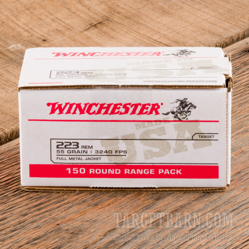Winchester 223 Rem 55 Grain FMJ - 150 Rounds