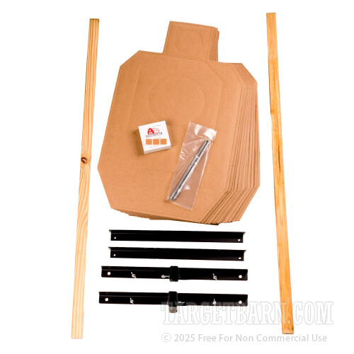 20 Target Barn - IDPA Cardboard Silhouette / Collapsible Stand / Spikes ...