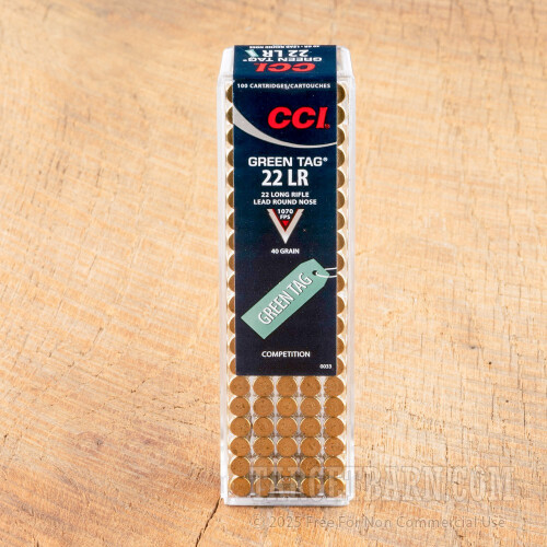 CCI Green Tag Competition 22 LR 40 Grain LRN Cartridges - 100
