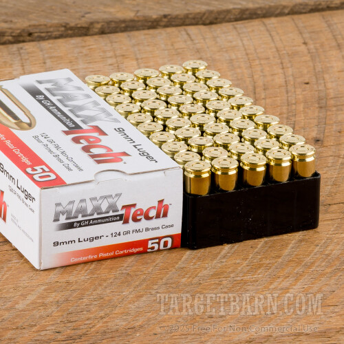 MAXXTech 9mm 124 Grain FMJ - 500 Rounds