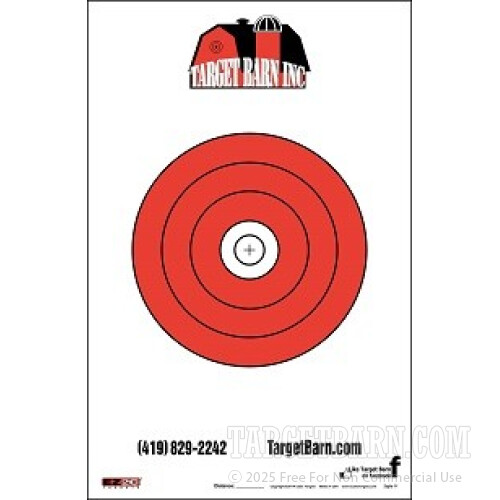 EZ2C-9 Large Bullseye Target - 8" Outer Ring - Pack of 50