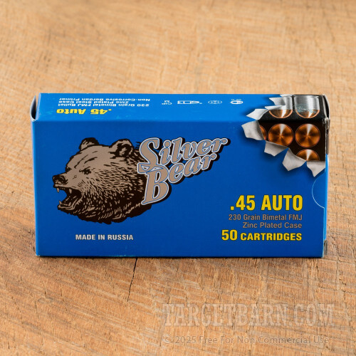 Silver Bear 45 ACP 230 grain FMJ - 50 Rounds