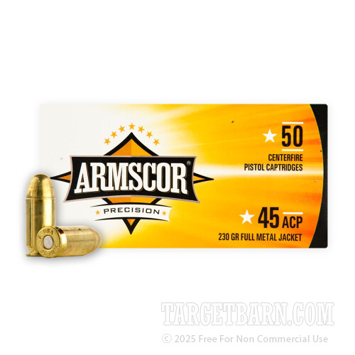 Armscor 45 ACP 230 Grain FMJ - 50 Rounds