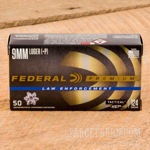Federal Premium Law Enforcement 9mm Luger 124 Grain +P HST JHP - 1000 ...