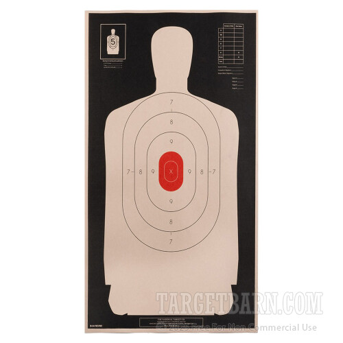 Reverse Colored B-34 Targets for Sale With Red Center