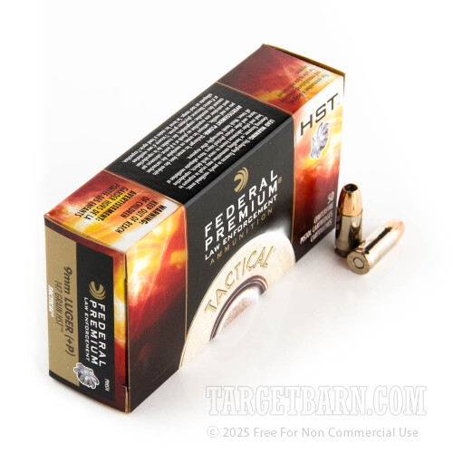 Federal premium Law Enforcement 9mm Luger 147 Grain JHP - 50 Rounds