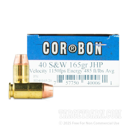 Corbon 40 S&W 165 Grain JHP - 500 Rounds