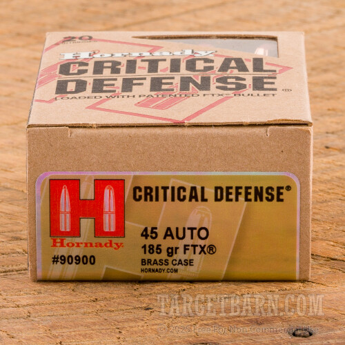 Hornady Critical Defense 45 ACP 165 Grain FTX HP - 20 Rounds