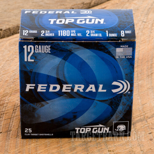 Federal Target Load 12 Gauge 2-3/4" 1 oz. #8 Shot - 25 Rounds