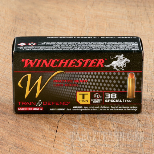 Winchester Train & Defend 38 Special 130 Grain FMJ - 50 Rounds
